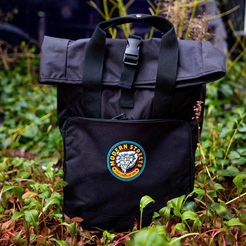Black Roll-Top Backpack